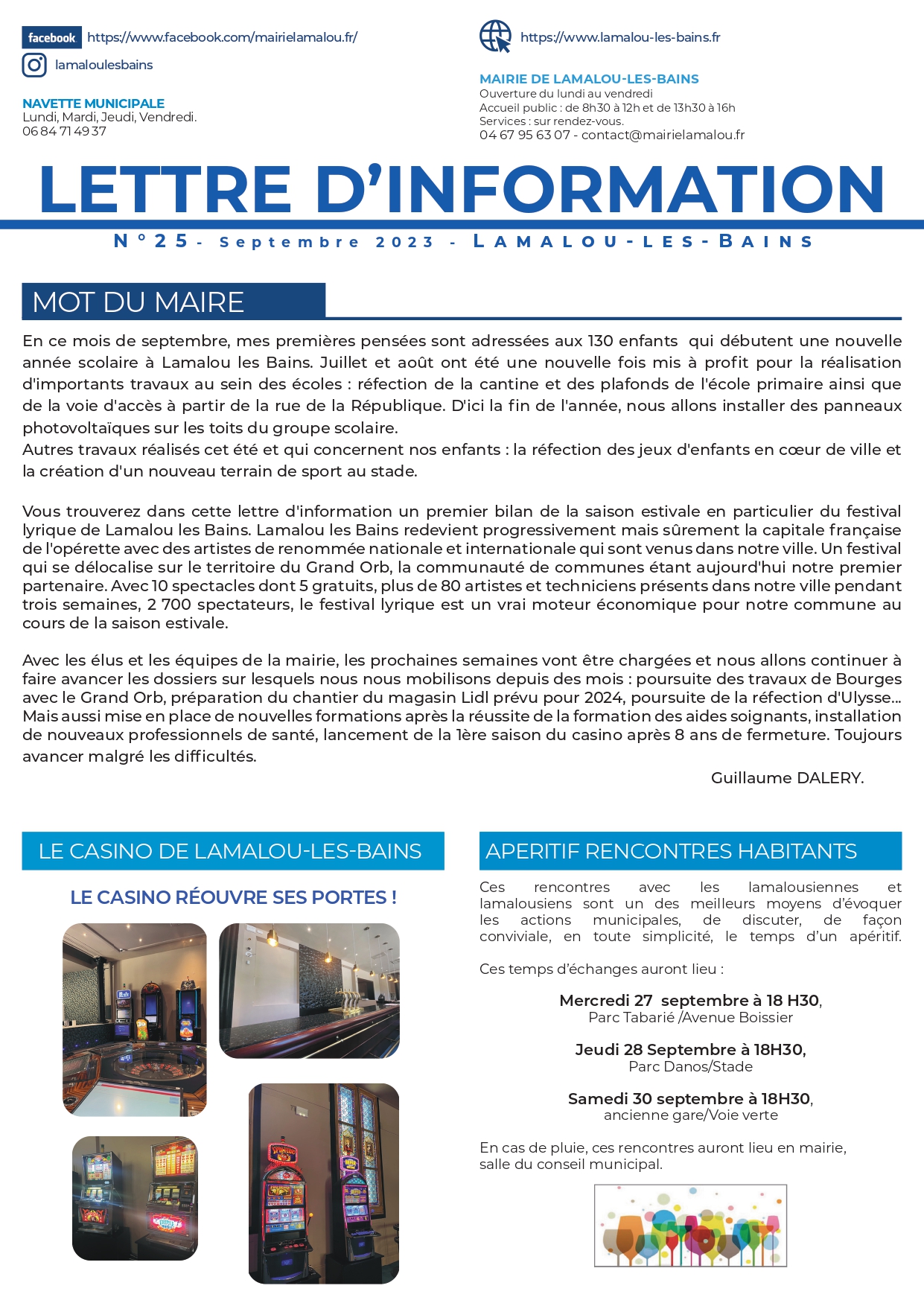 Lettre d'Information N°25 - Mairie de Lamalou-les-Bains